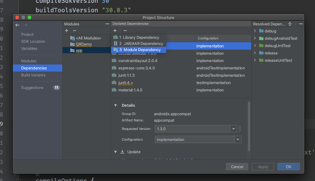 How to add project as a library to Android Studio